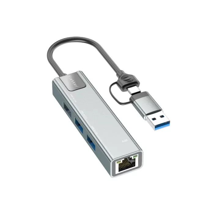 Earldom ET-HUB23 USB-A, USB-C HUB USB TO RJ45 LAN - UPDATESTORE.CO