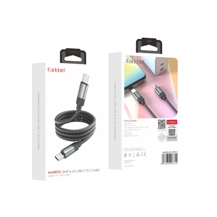 Earldom EC-207 60W 1 meter USB-C to USB-C Magnetic cable - Black ...